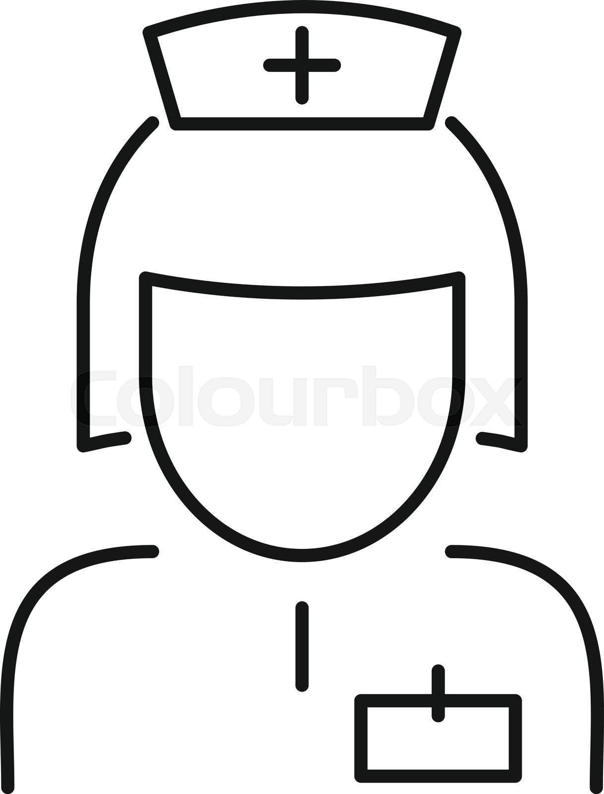 Medical nurse icon, outline style | Stock vector | Colourbox