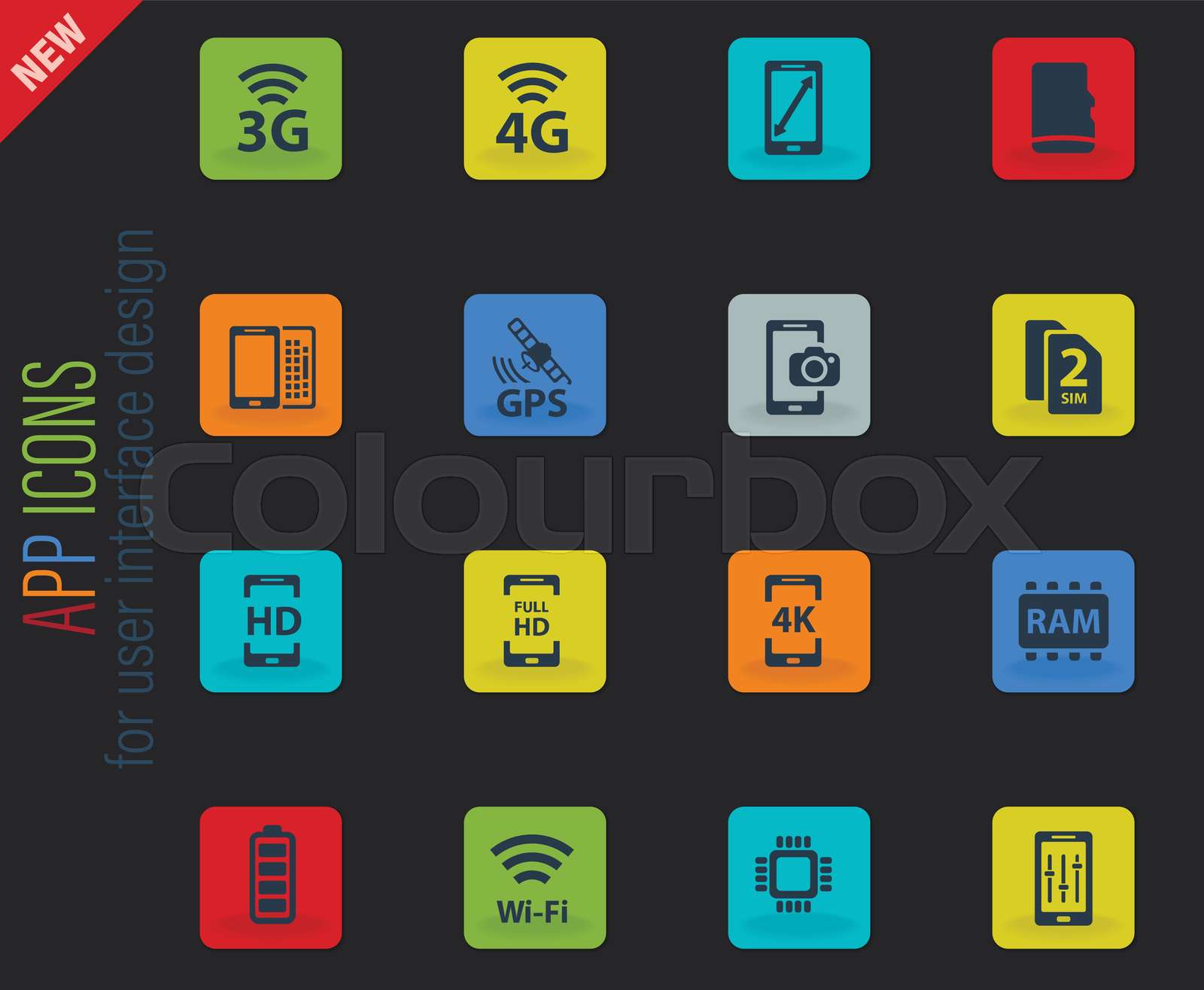 Smarthone specs simply icons | Stock vector | Colourbox Smarthone specs simply icons | Stock vector | Colourbox