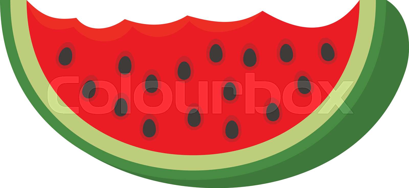 Watermelon bite slice icon, flat style | Stock vector | Colourbox