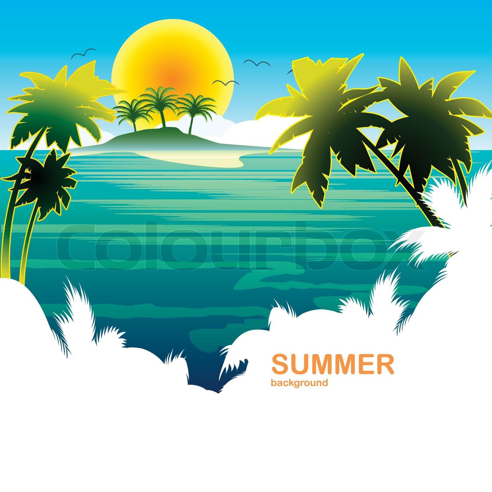 Reise-Sommer Urlaub tropische Insel Sonne | Stock-Vektor | Colourbox