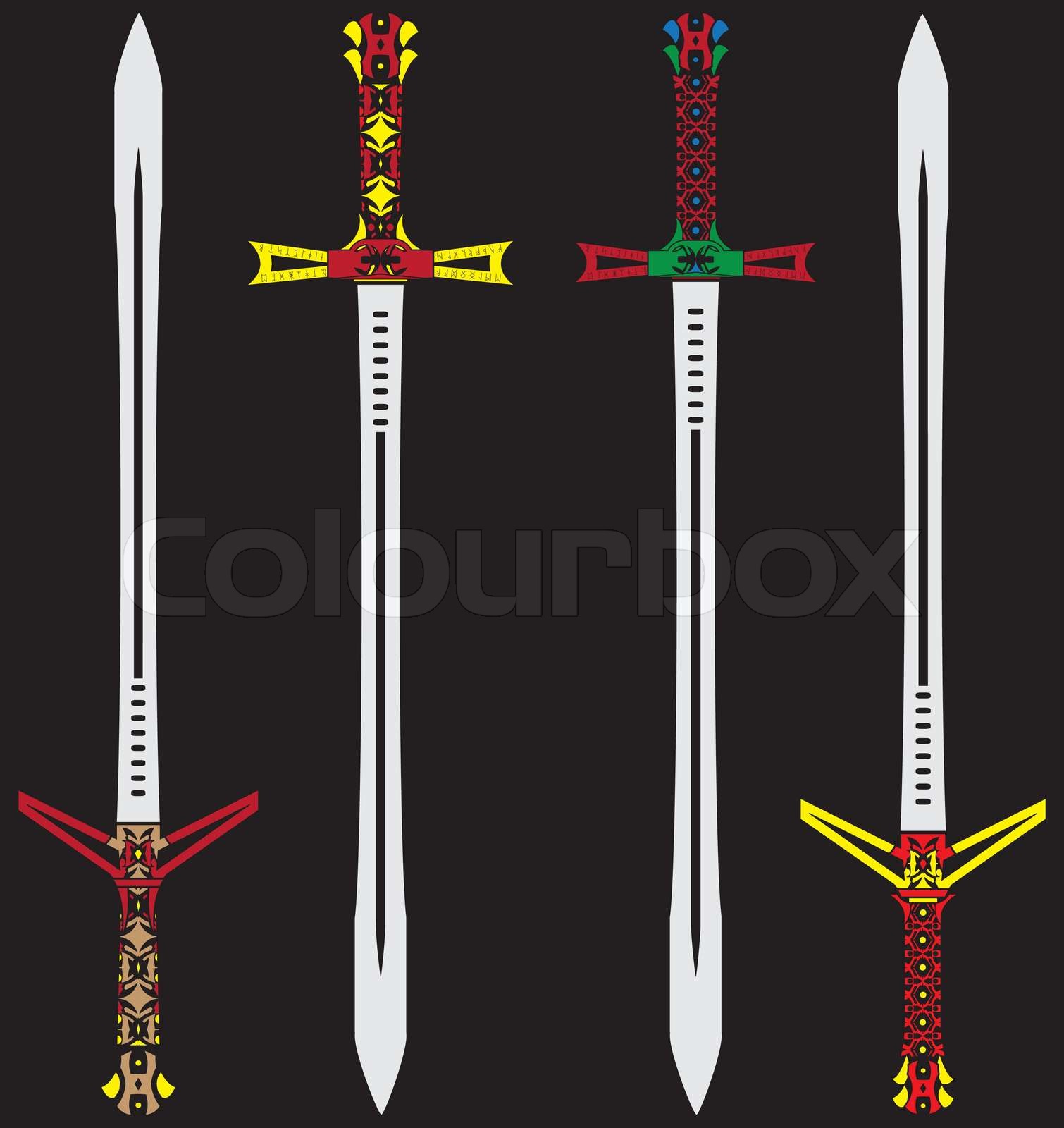 colour swords | Stock vector | Colourbox