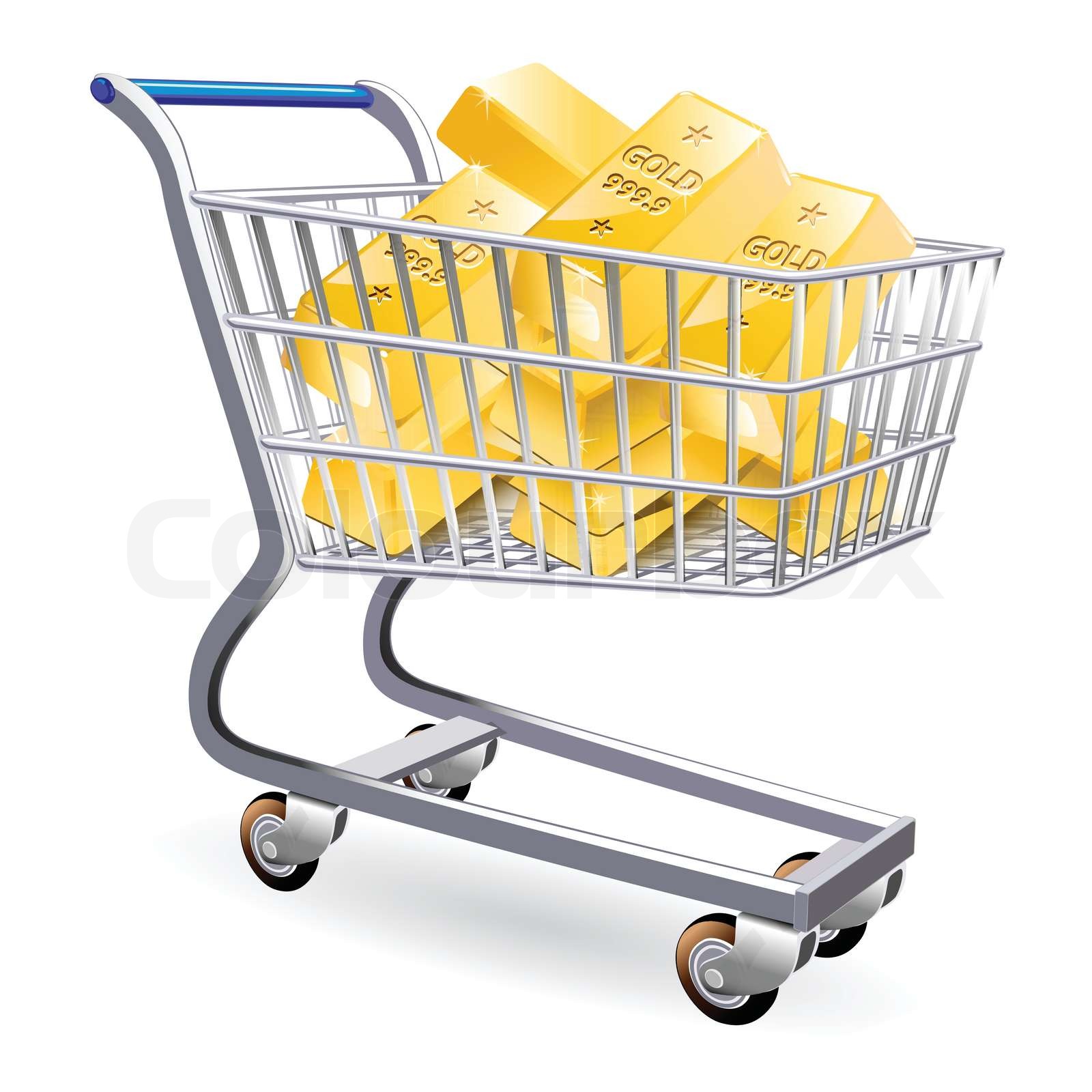 gold-bullion-in-shopping-cart-stock-vector-colourbox