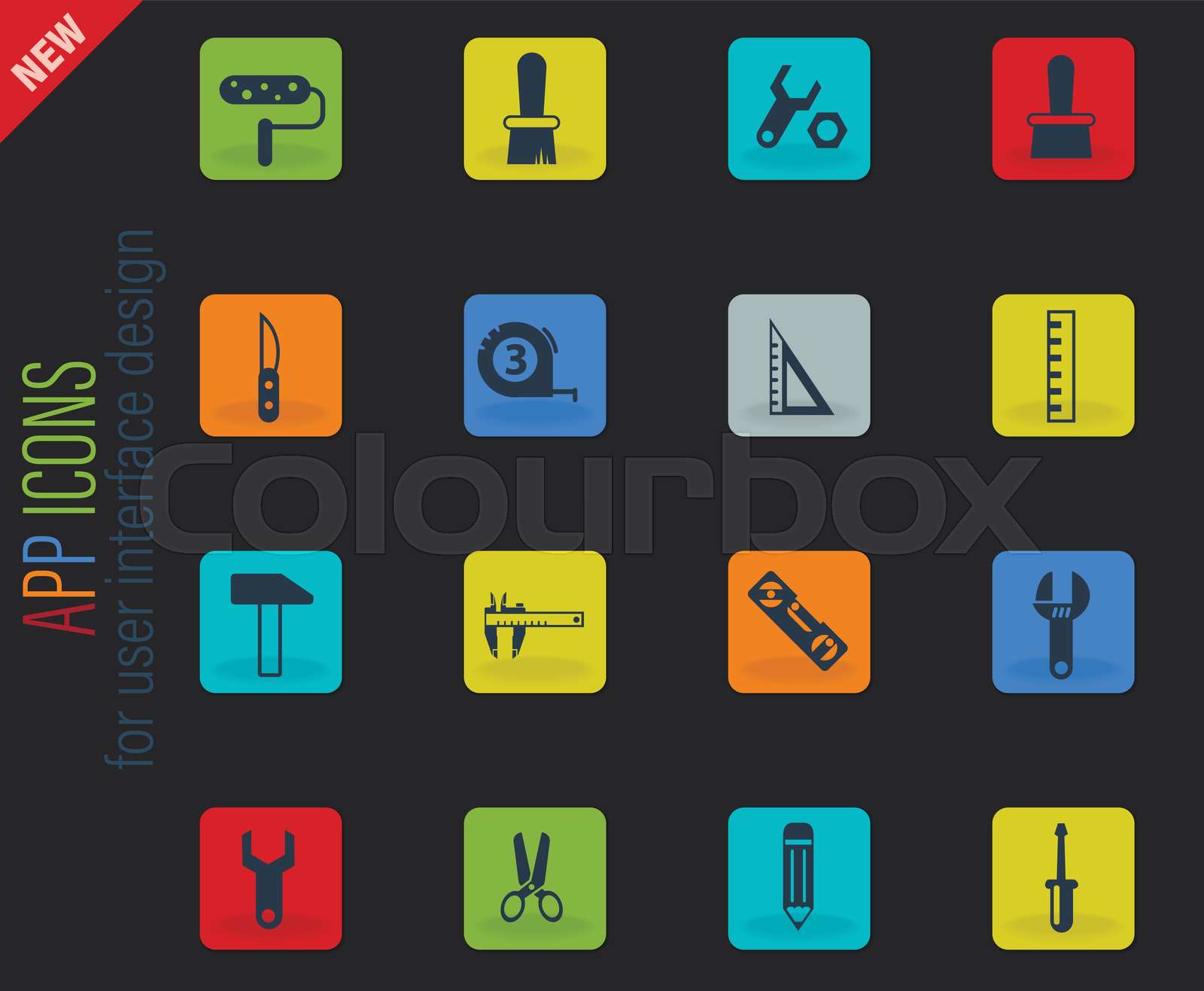 work tools icon set | Stock vector | Colourbox