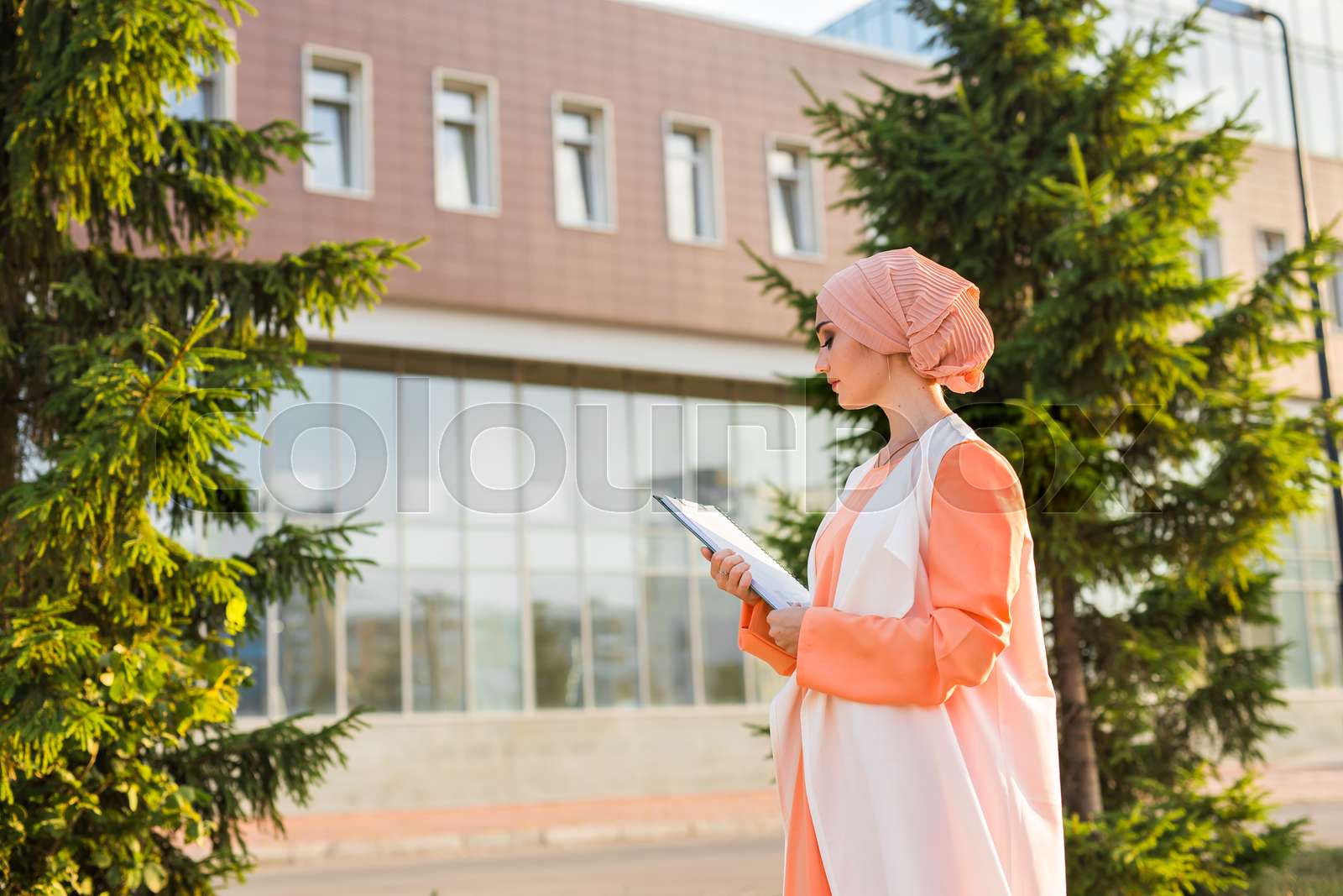 beautiful female middle eastern college student | Stock image | Colourbox