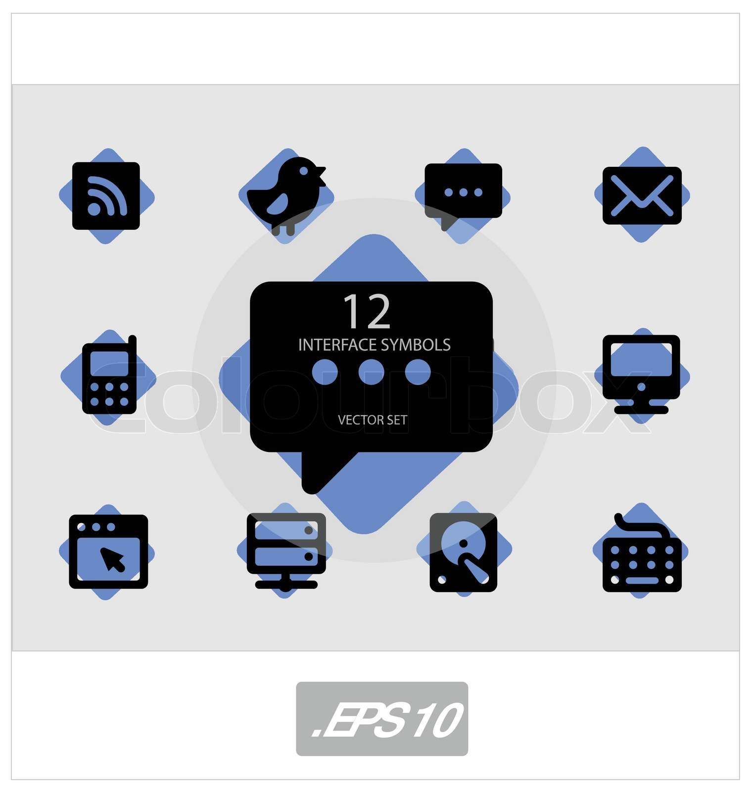 Piktogramm Schnittstelle Symbole Vektor | Stock-Vektor | Colourbox