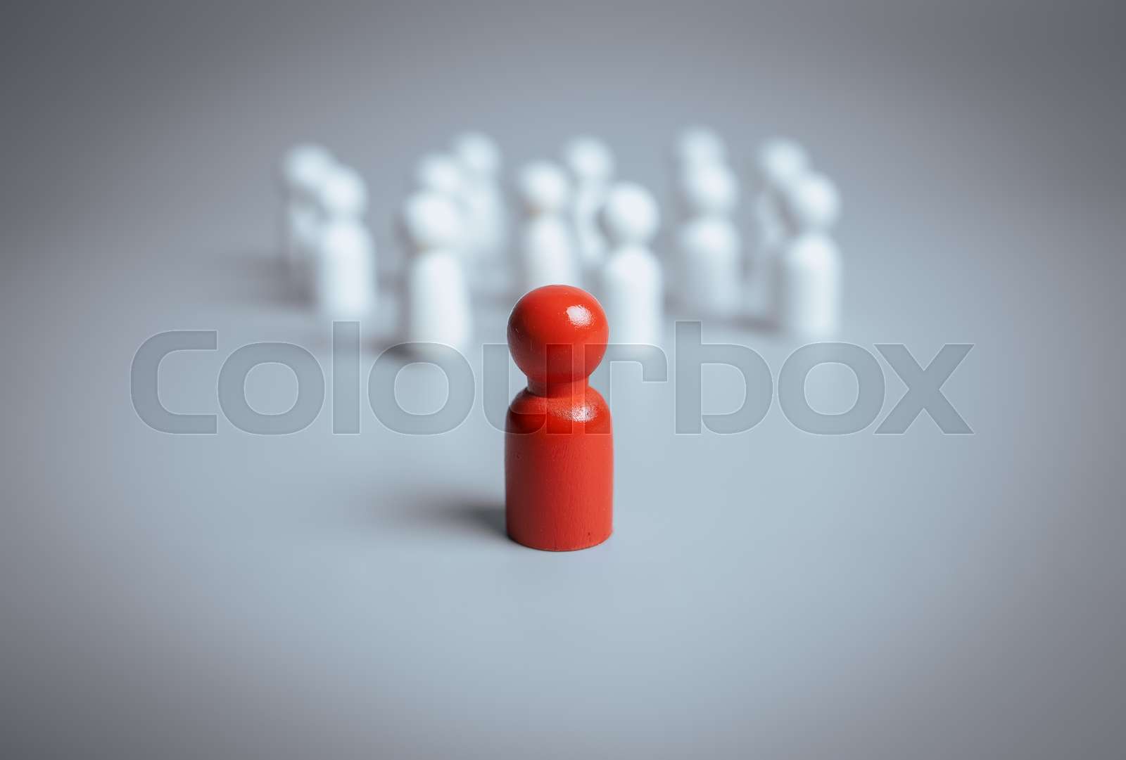 Leadership concept,Outstanding red people standing out from the group ...