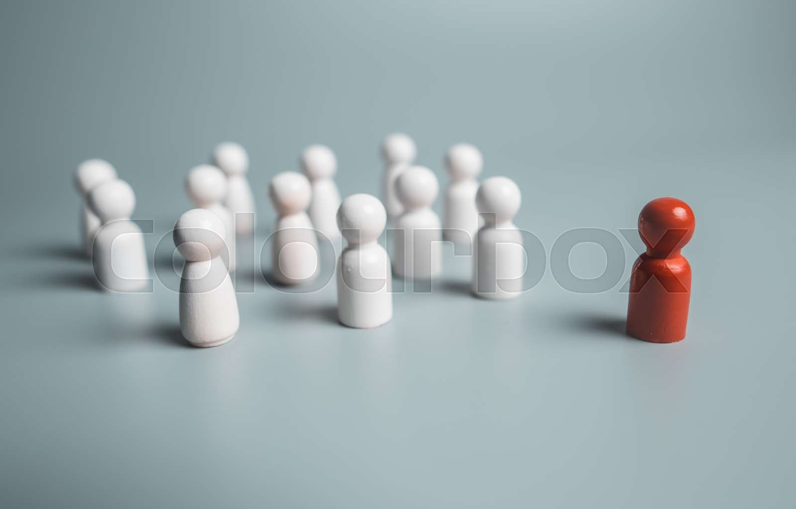 Leadership concept,Outstanding red people standing out from the group ...