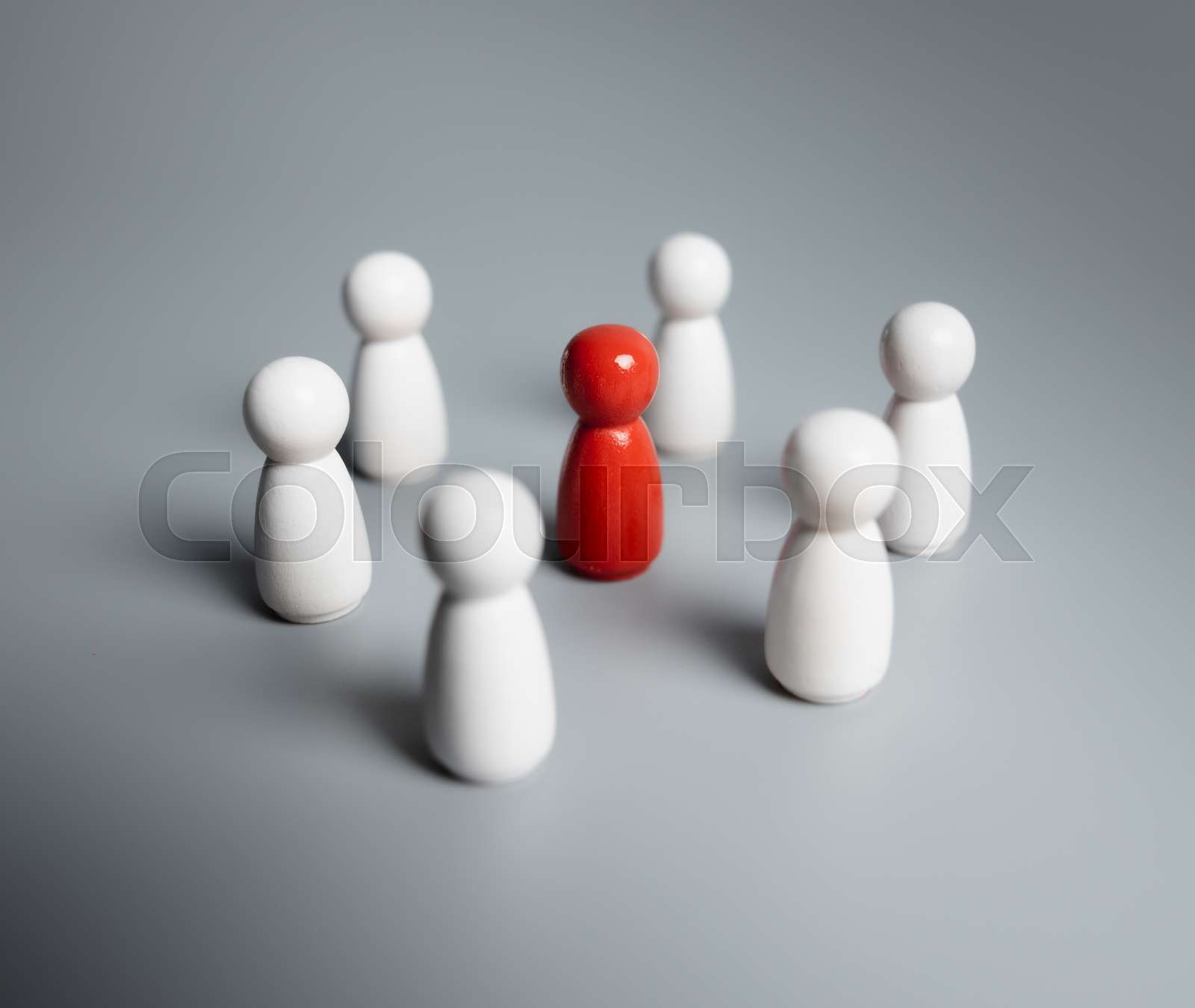 Leadership concept,Outstanding red people standing out from the group ...