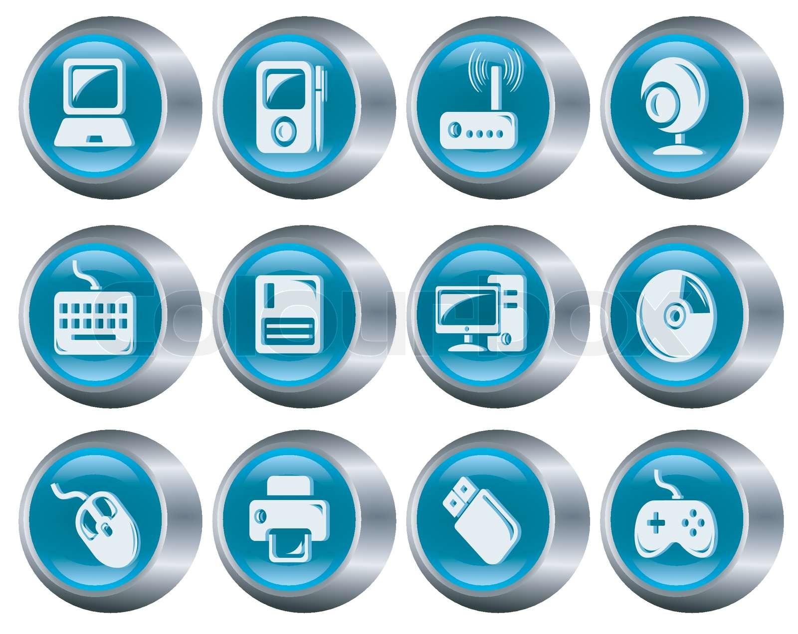 Hardware button set | Stock vector | Colourbox