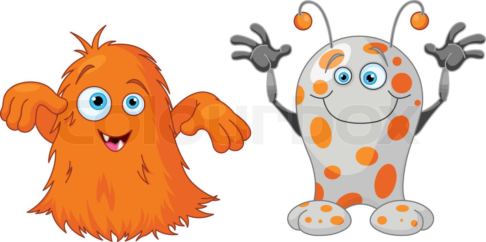 Two cute monsters | Stock vector | Colourbox