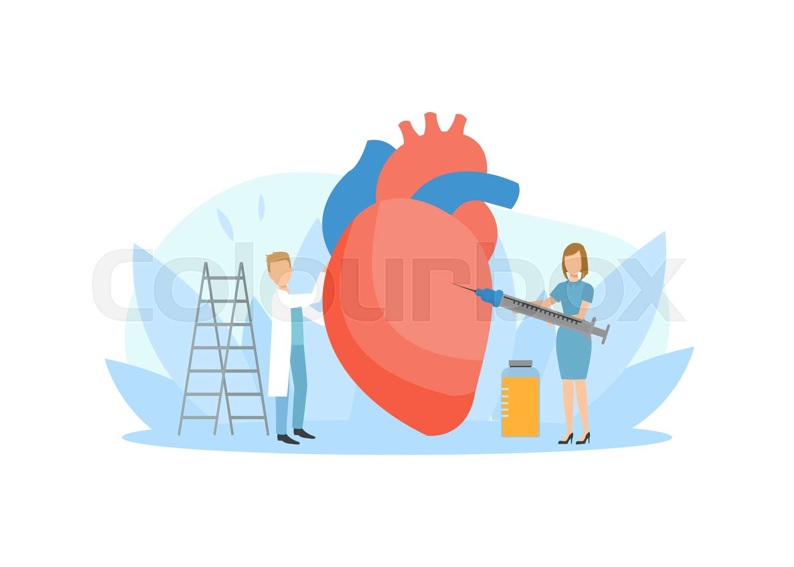 Tiny Doctors Examining and Injecting Huge Heart, Healthcare ...