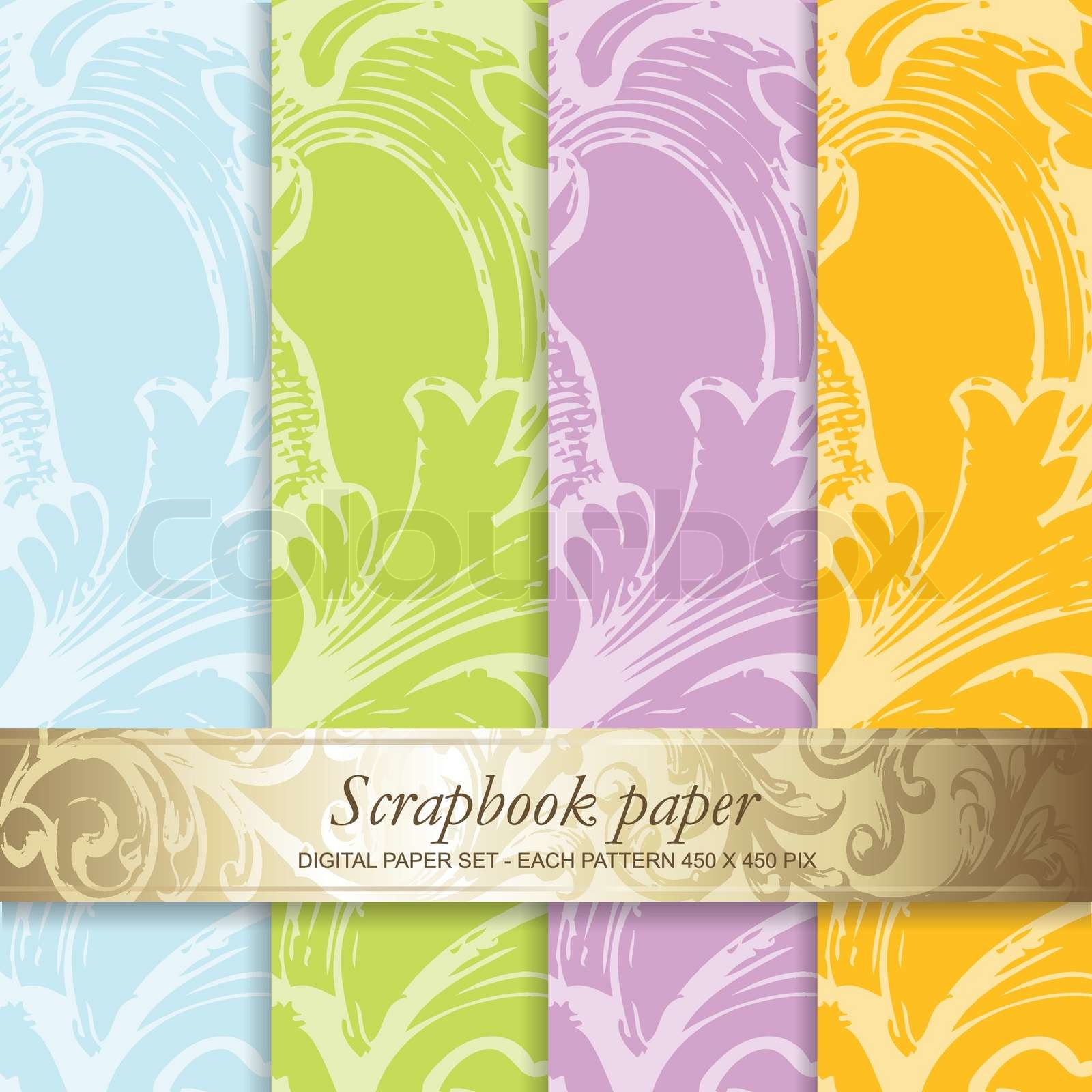 Scrapbook paper set | Stock vector | Colourbox