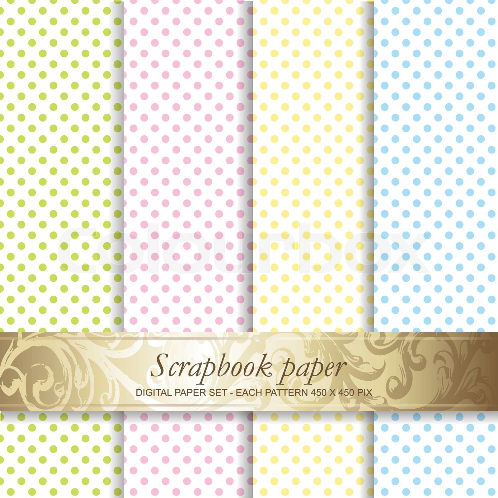 Colorful Backgrounds set - Scrapbook paper | Stock vector | Colourbox