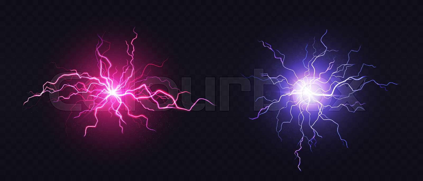 Vector realistic blue and pink lightning balls | Stock vector | Colourbox