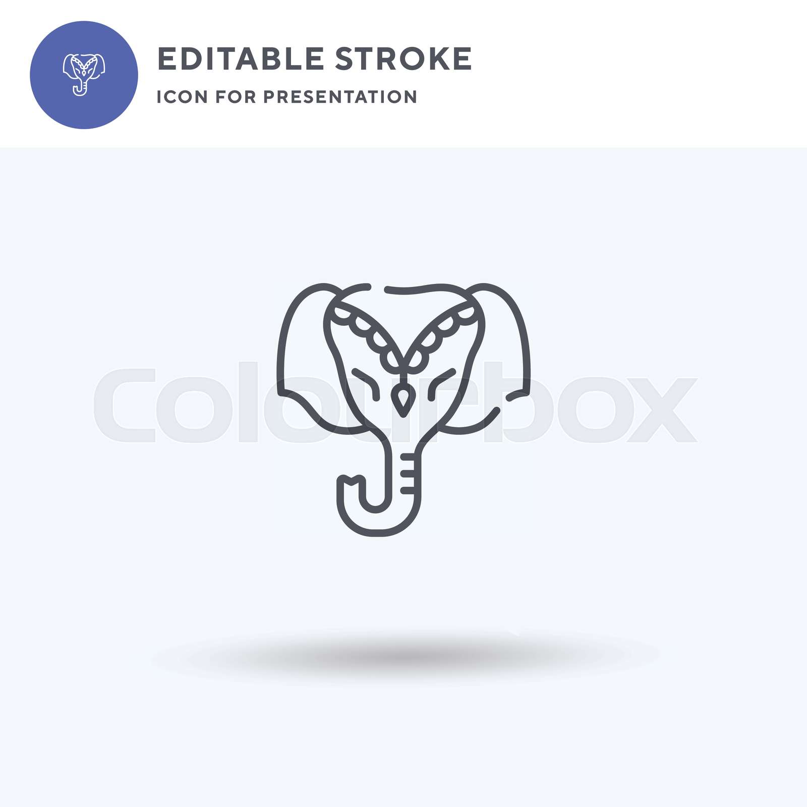 Elephant icon vector, filled flat sign, solid pictogram isolated on ...
