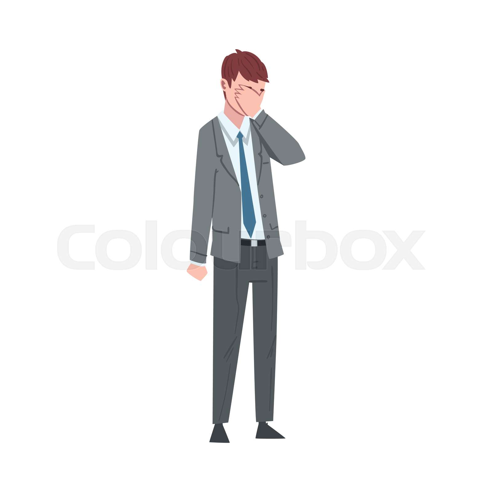 Sad Businessman Covering Face with his Palm, Depressed Unhappy Male ...