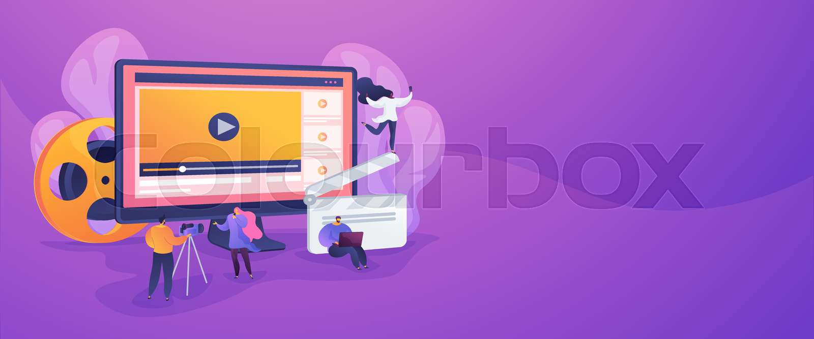 Video content marketing web banner concept. | Stock vector | Colourbox