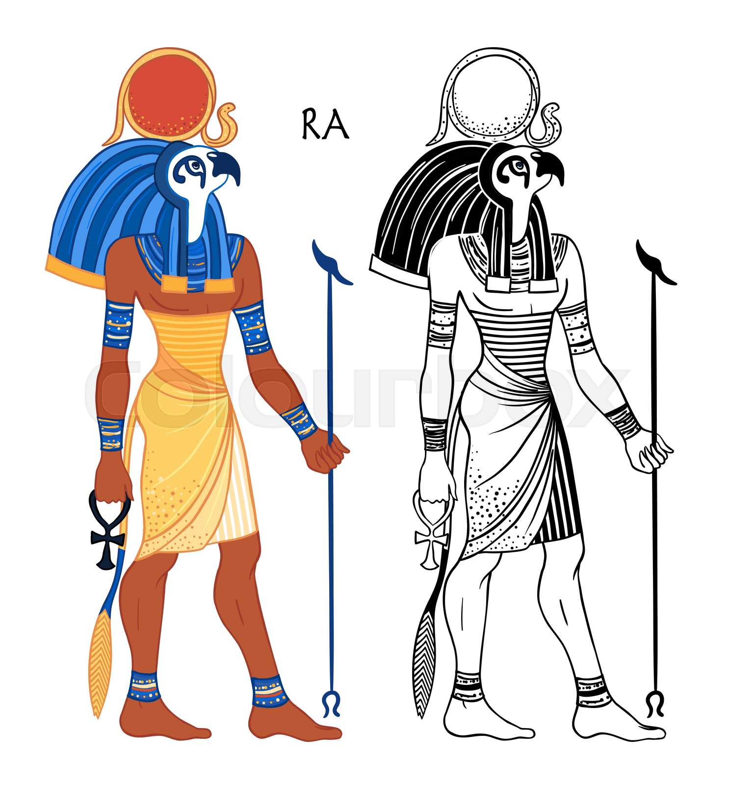 Portrait of Ra, Egyptian god of sun. Most important god in Ancient ...