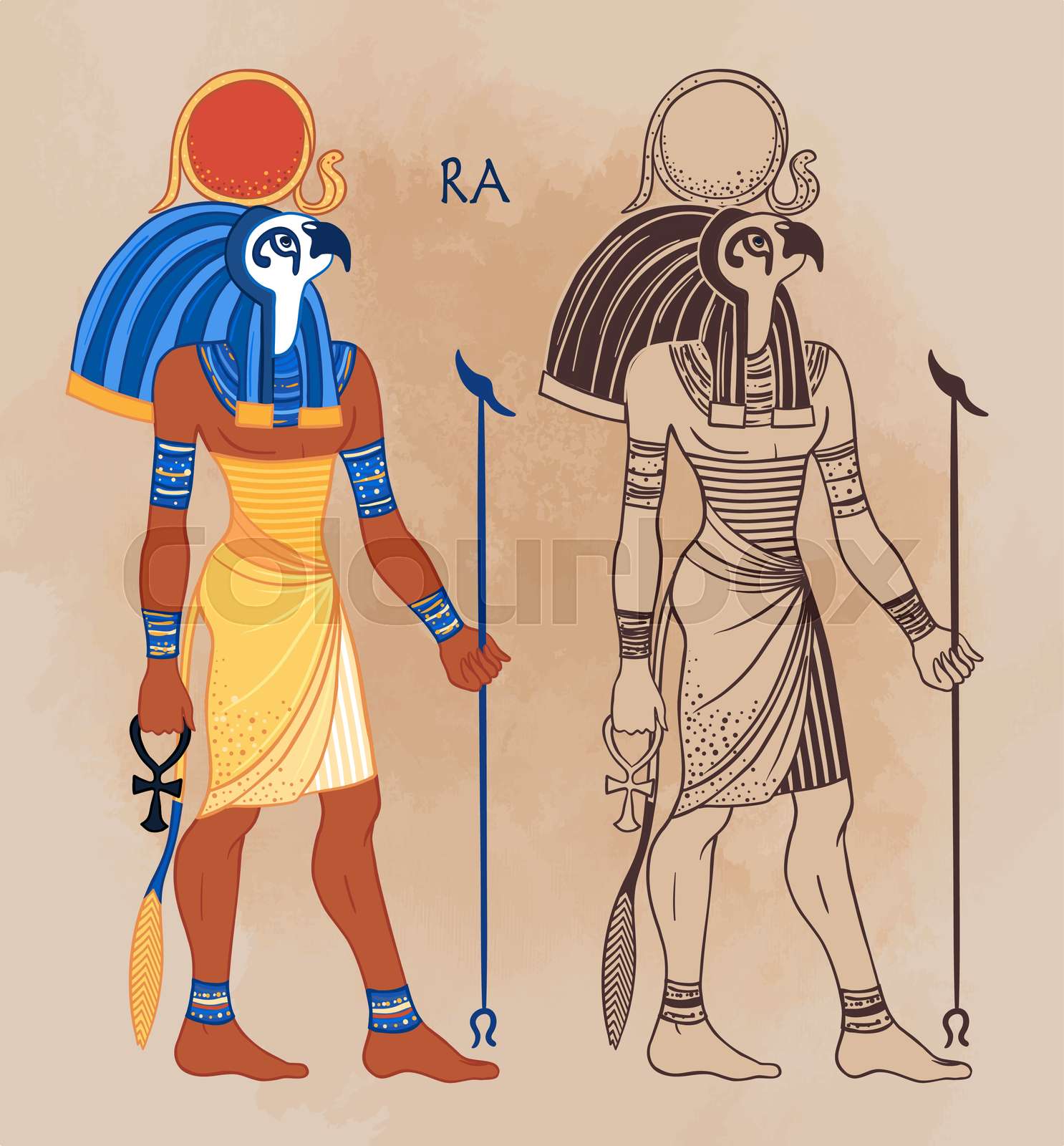 Portrait of Ra, Egyptian god of sun. Most important god in Ancient ...