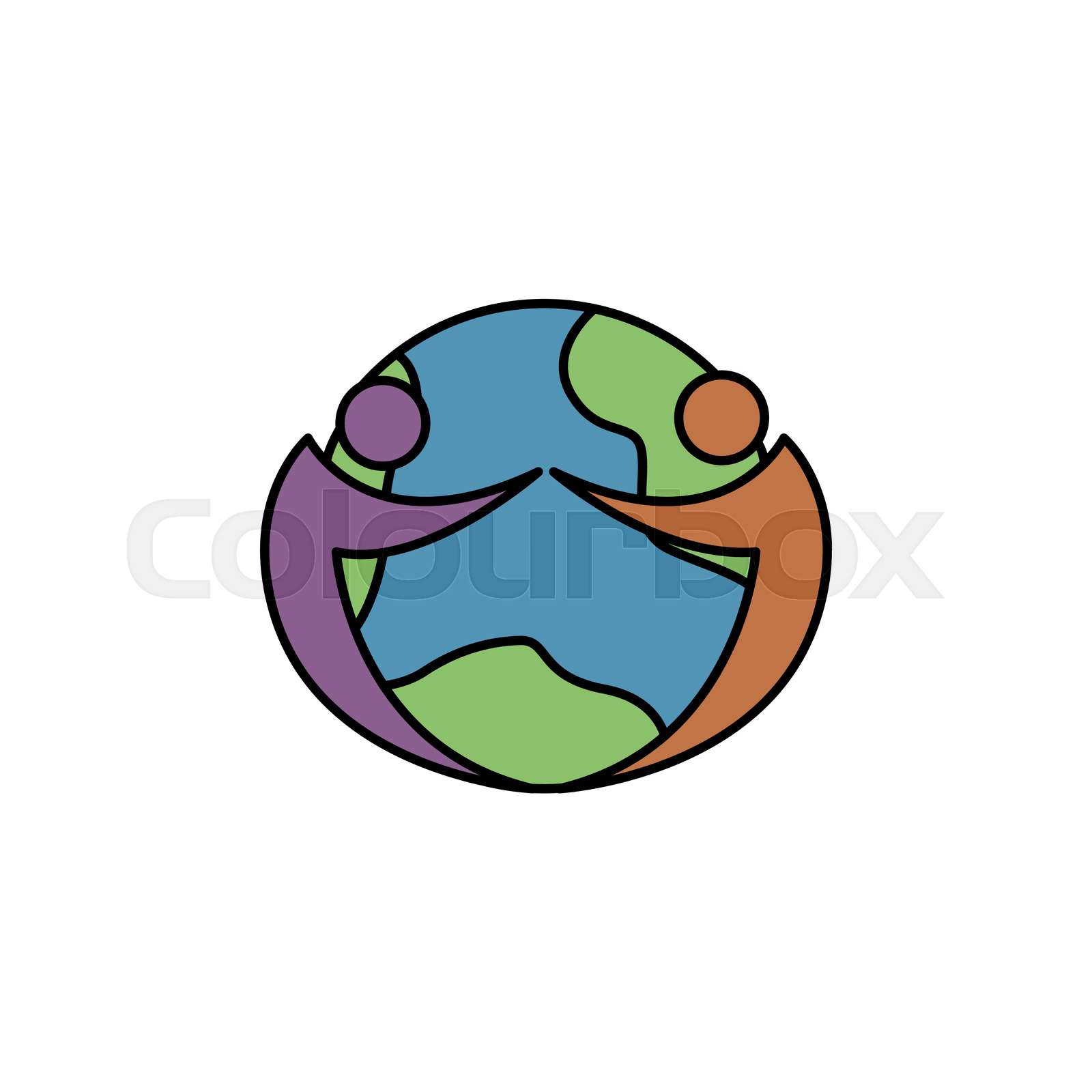 world friend vector icon logo design template illustration | Stock ...