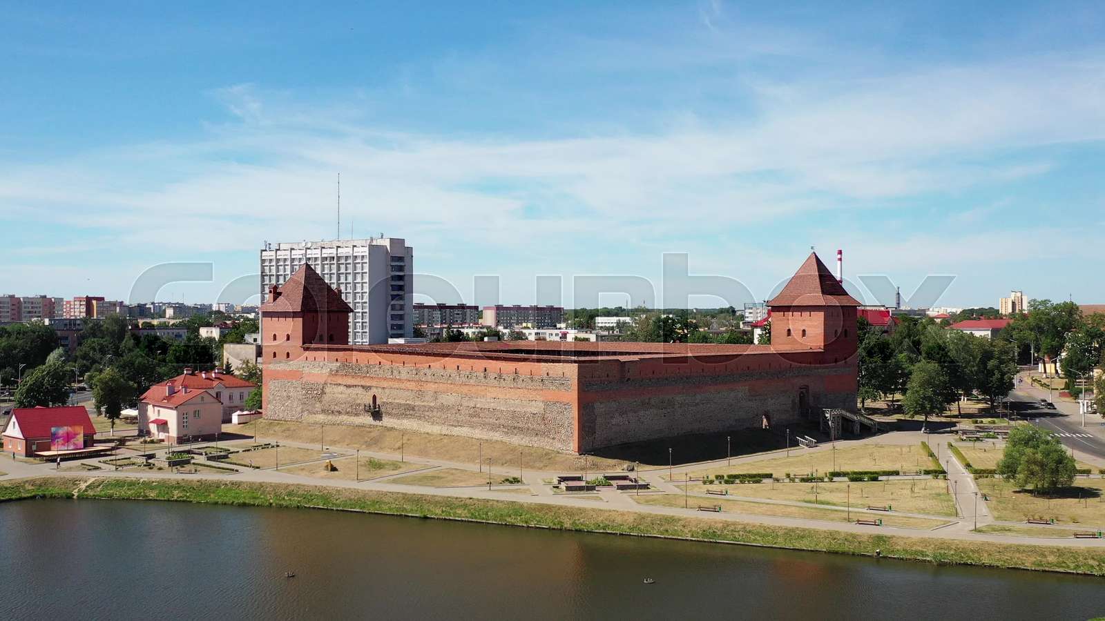 Bird's-eye view of the medieval Lida castle in Lida. Belarus. Castles ...