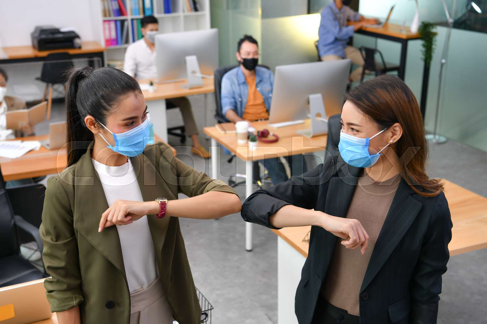 office workplace distance covid-19 | Stock image | Colourbox