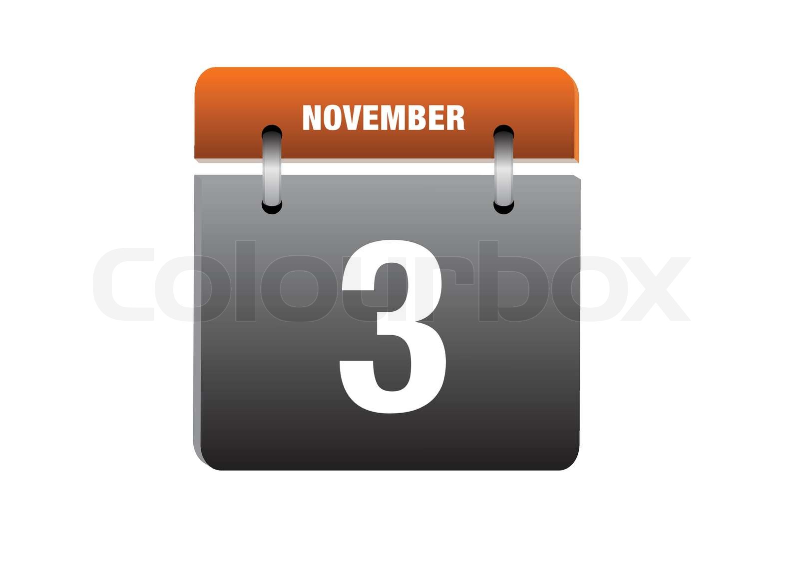 3 november calendar icon | Stock vector | Colourbox
