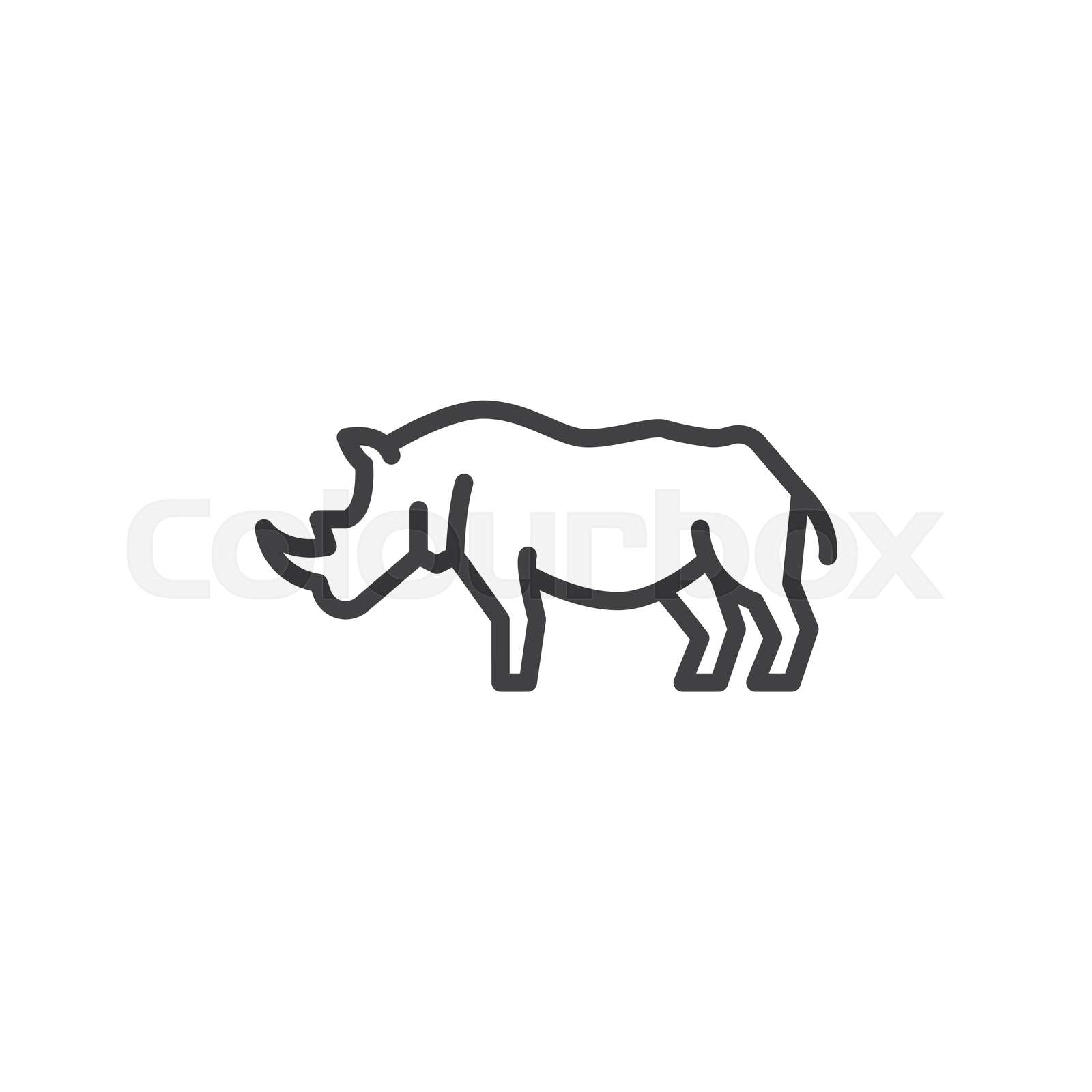 Rhino Outline Drawing