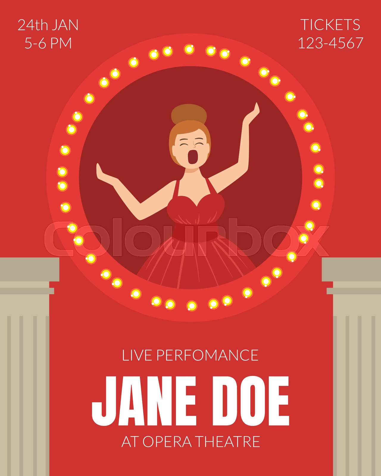 Opera Singer Singing on Stage Poster, Classical Music Live Concert ...
