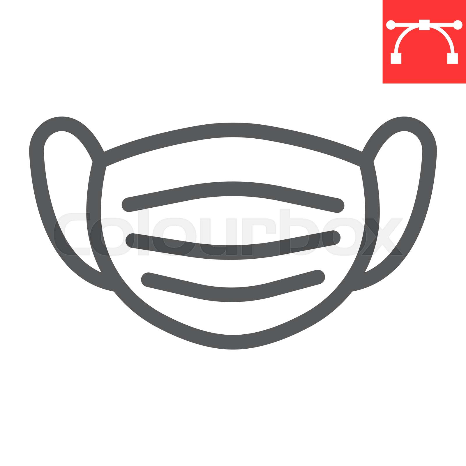 Medical mask line icon, protection and covid-19, surgical mask sign ...