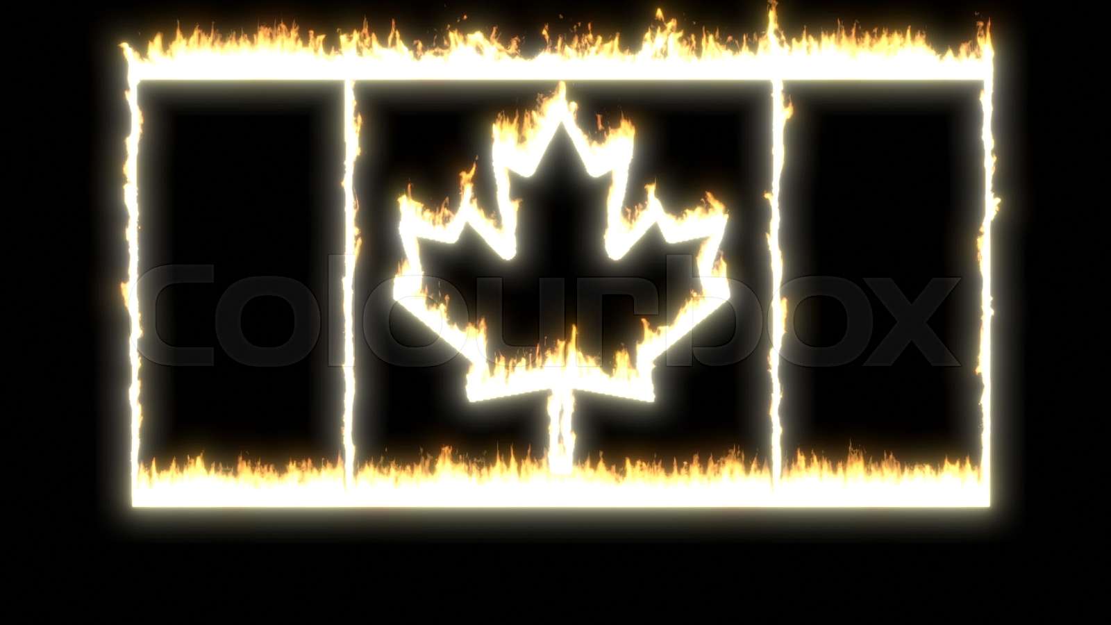 Canada flag fire able to loop seamless | Stock video | Colourbox