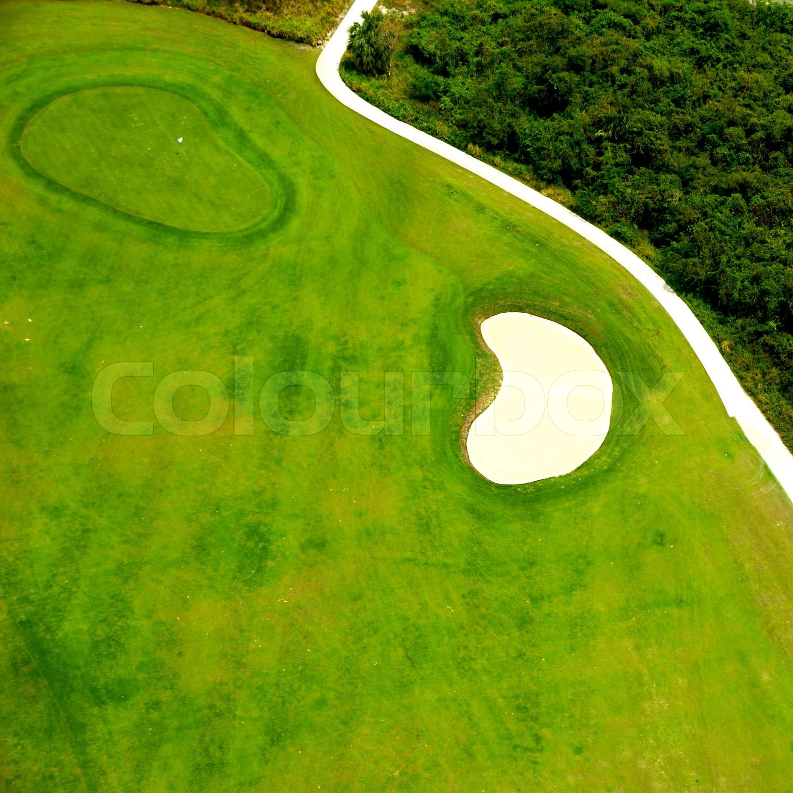 Golf course from above | Stock image | Colourbox