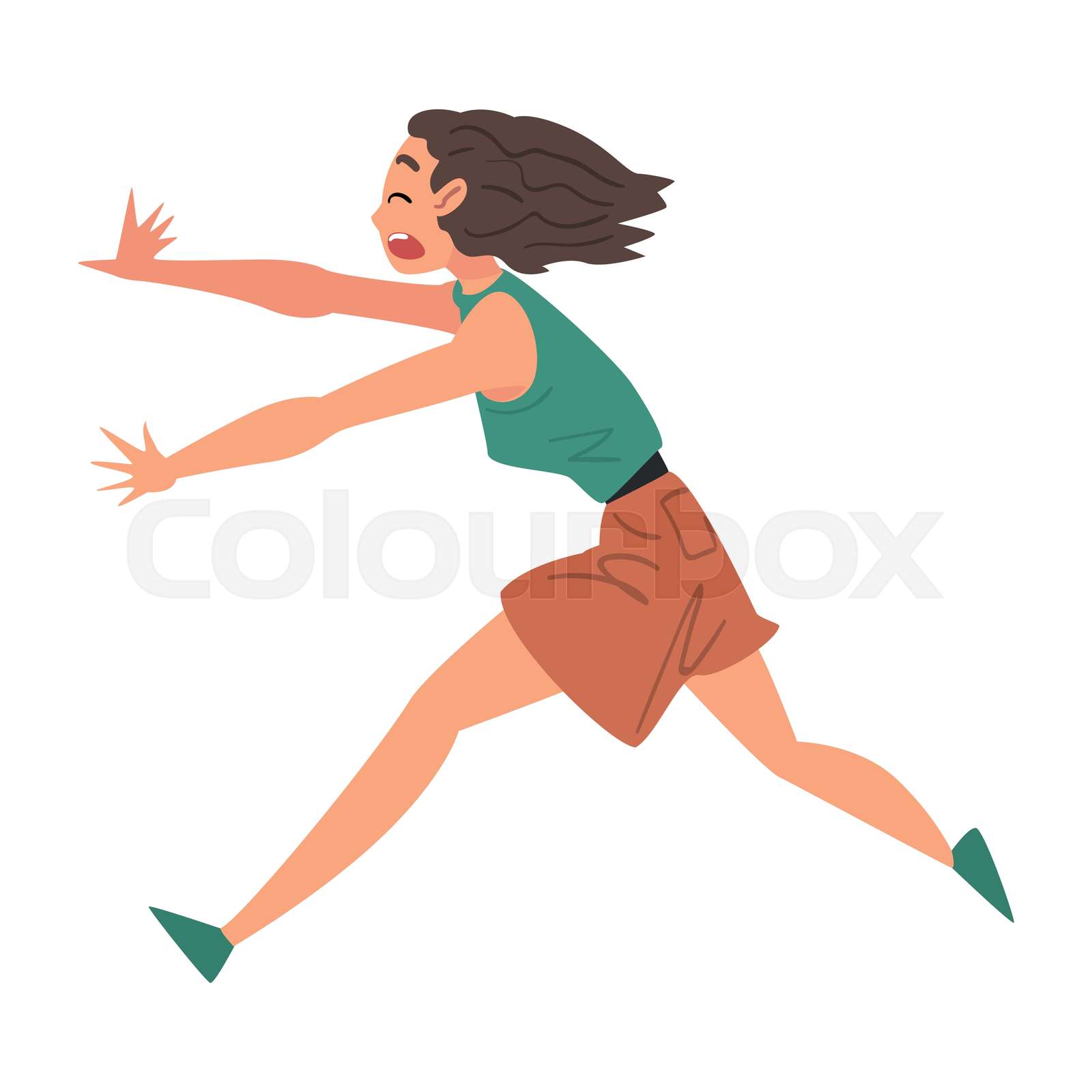 Young Woman Running Afraid of Something, Terrified, Scared, Shocked ...
