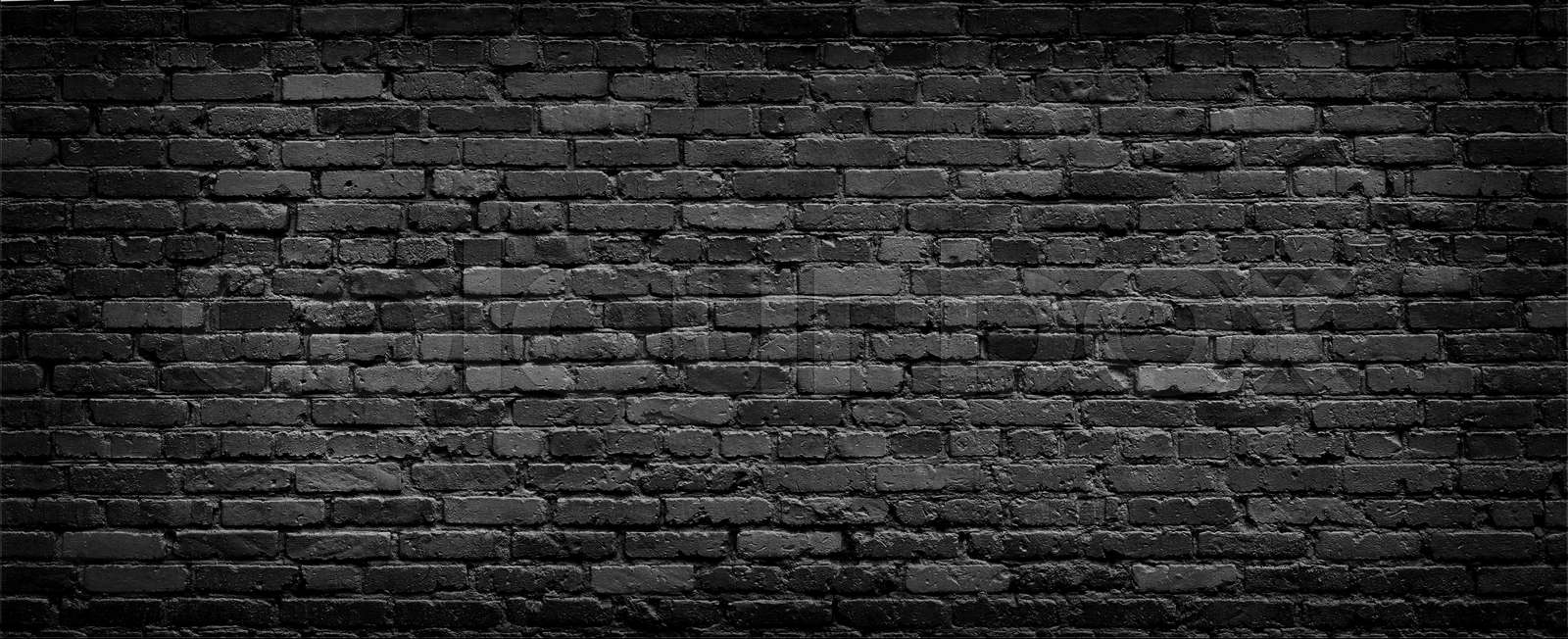 Black brick Wall panorama. | Stock image | Colourbox