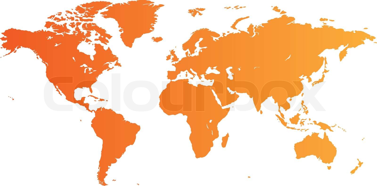 Orange World map | Stock vector | Colourbox