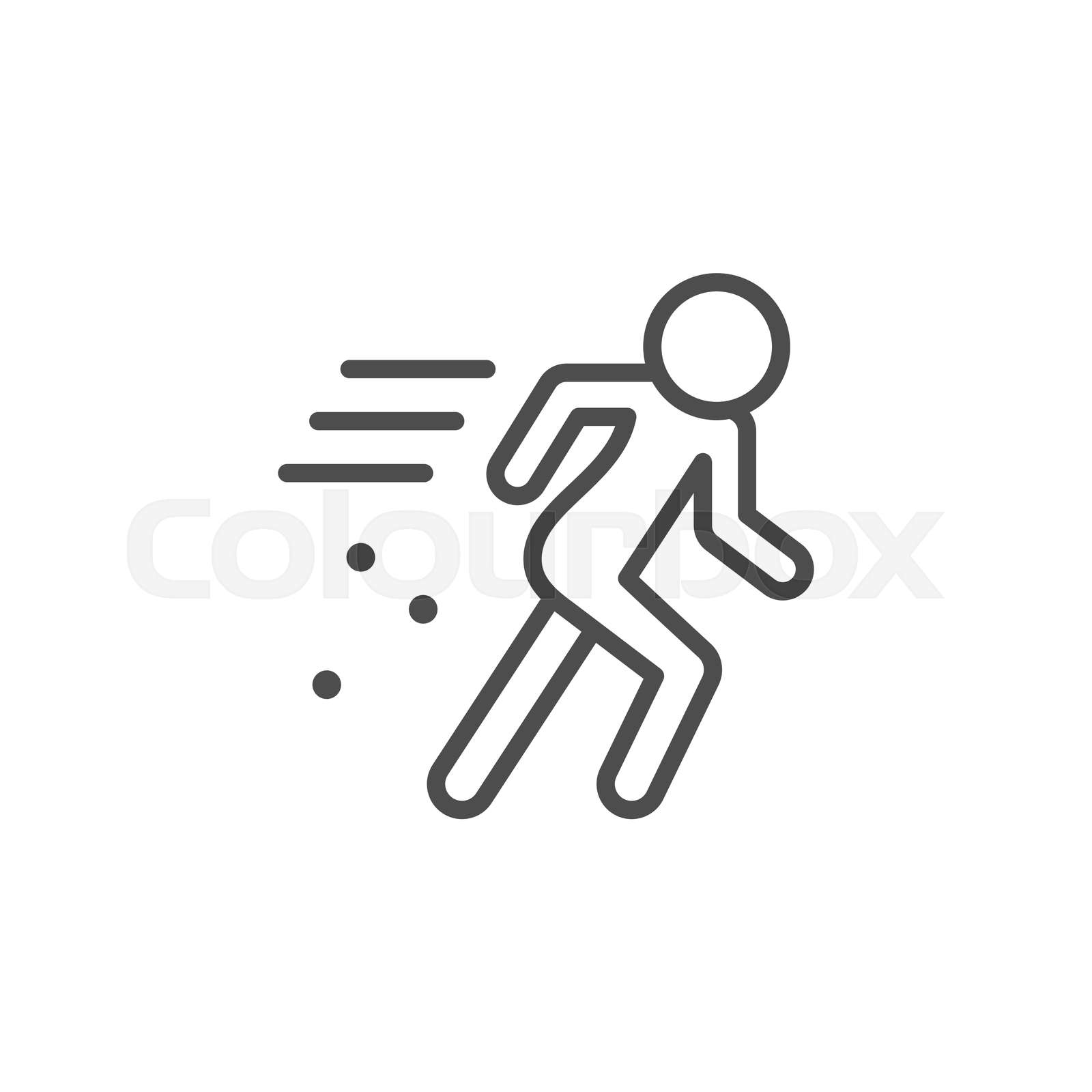 Person in motion line outline icon | Stock vector | Colourbox