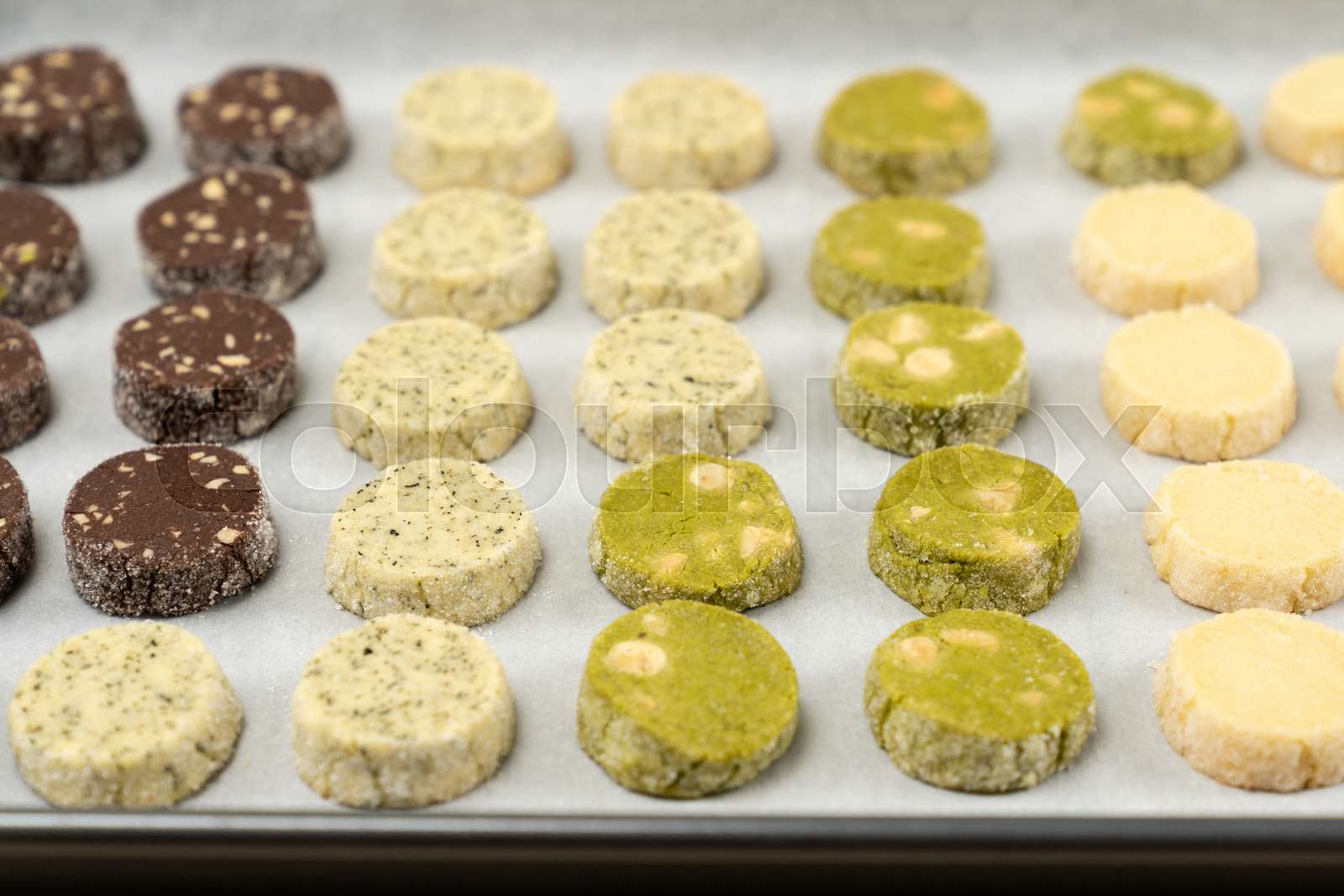 Assorted flavors french diamond cookies | Stock image | Colourbox