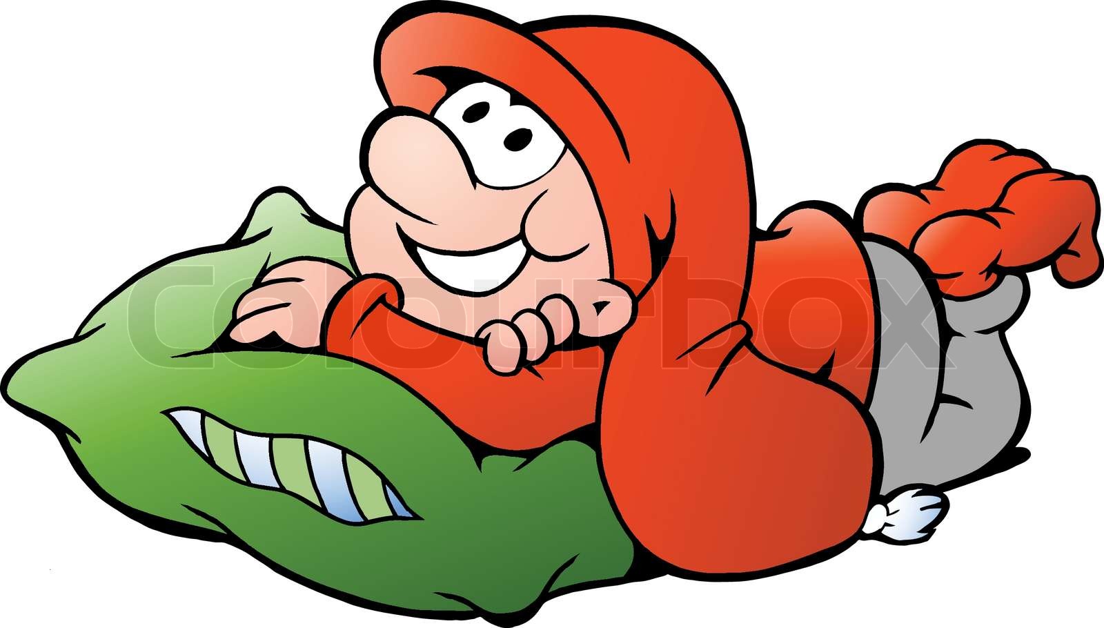 Hand-drawn Vector illustration of elf who relaxes | Stock vector ...