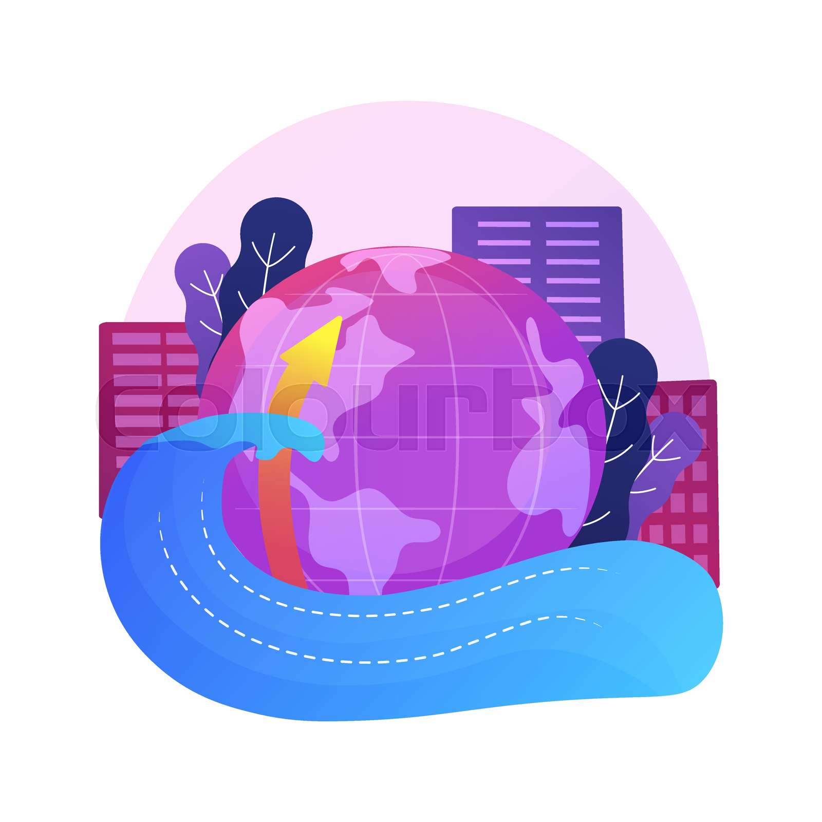 Sea level rise abstract concept vector illustration. | Stock vector ...