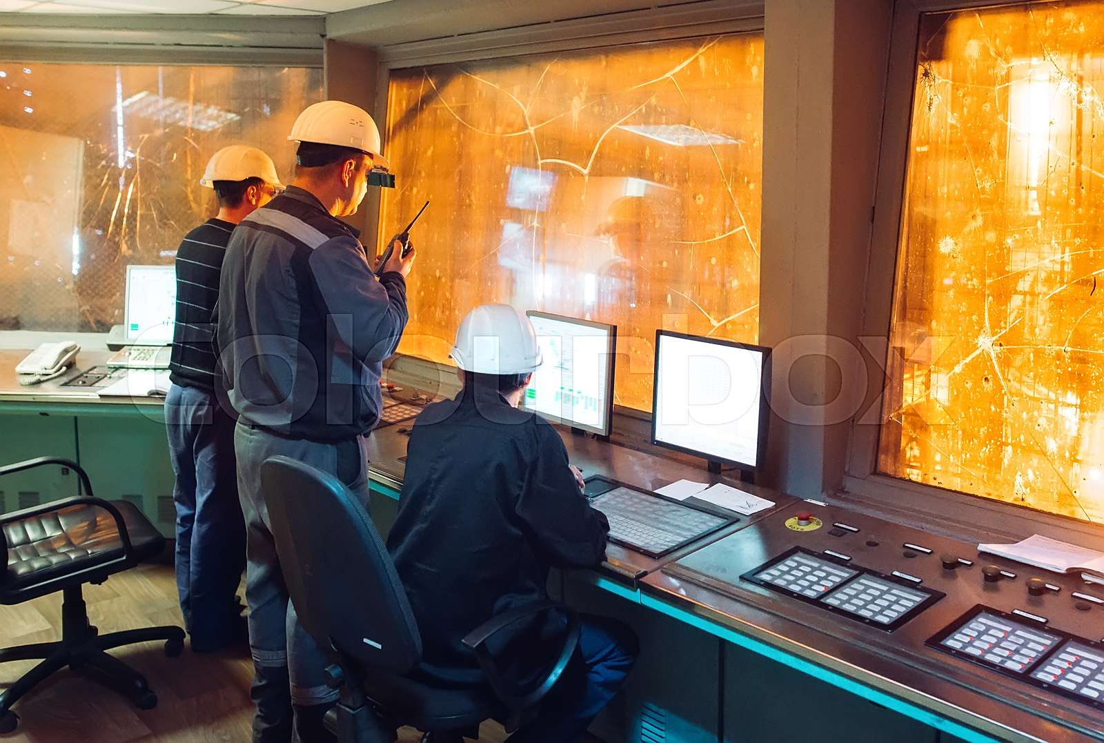 Control panel. Plant for the production of steel. | Stock image | Colourbox