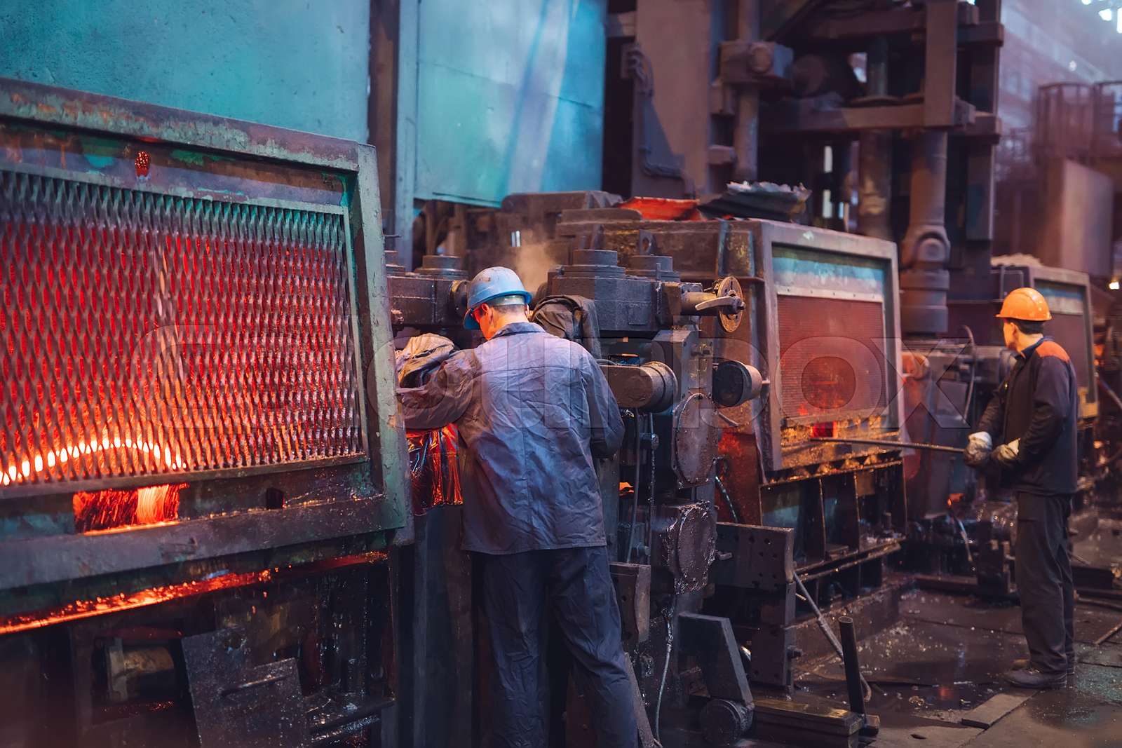 Workers in the steel mill. Metallurgical production or plant. | Stock ...