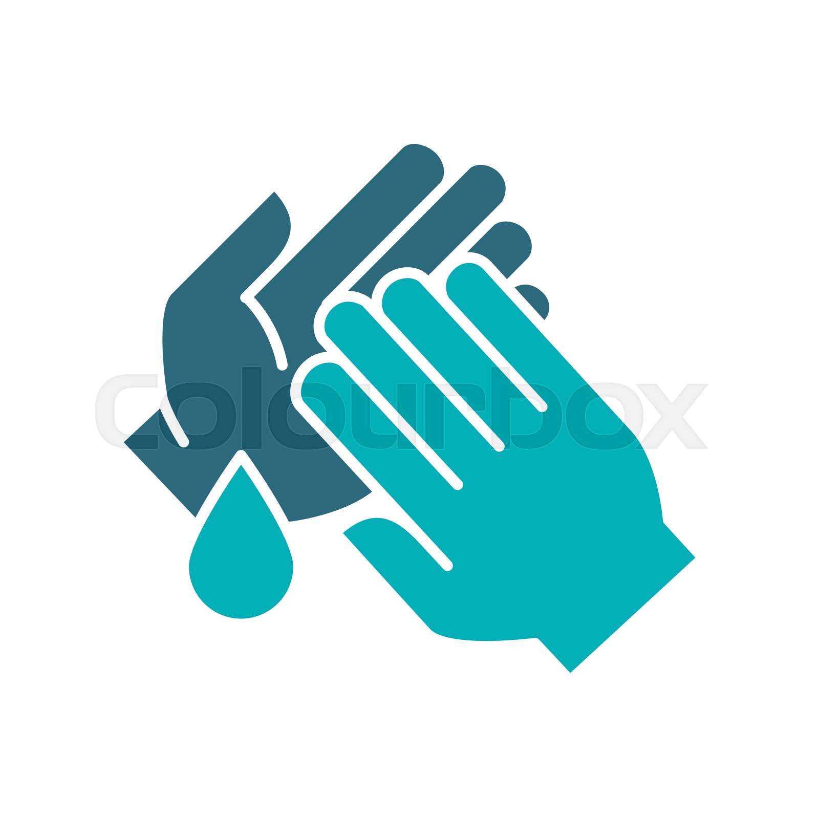 Cleaning hands with disinfectant drop colored icon. Hand disinfection ...