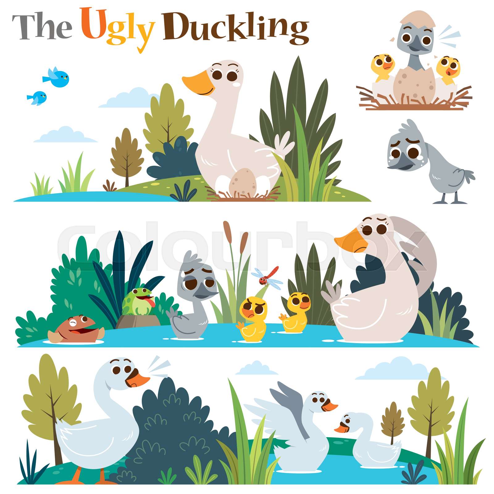 The ugly duckling | Stock vector | Colourbox
