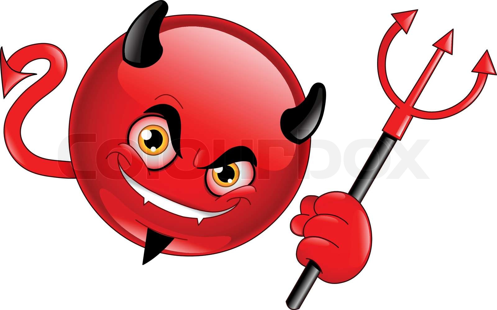Devil emoticon | Stock vector | Colourbox