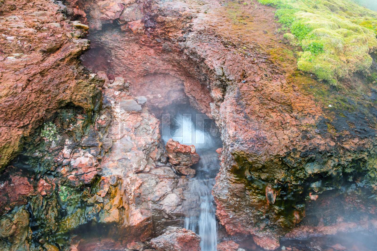Deildartunguhver hot spring in Borgarfjordur Iceland | Stock image ...