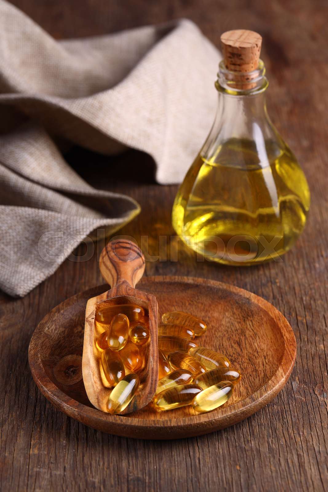 omega 3 capsules fish oil food supplement | Stock image | Colourbox