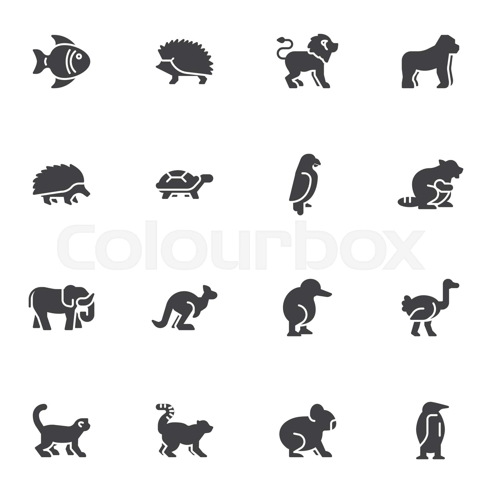Animals side view vector icons set | Stock vector | Colourbox