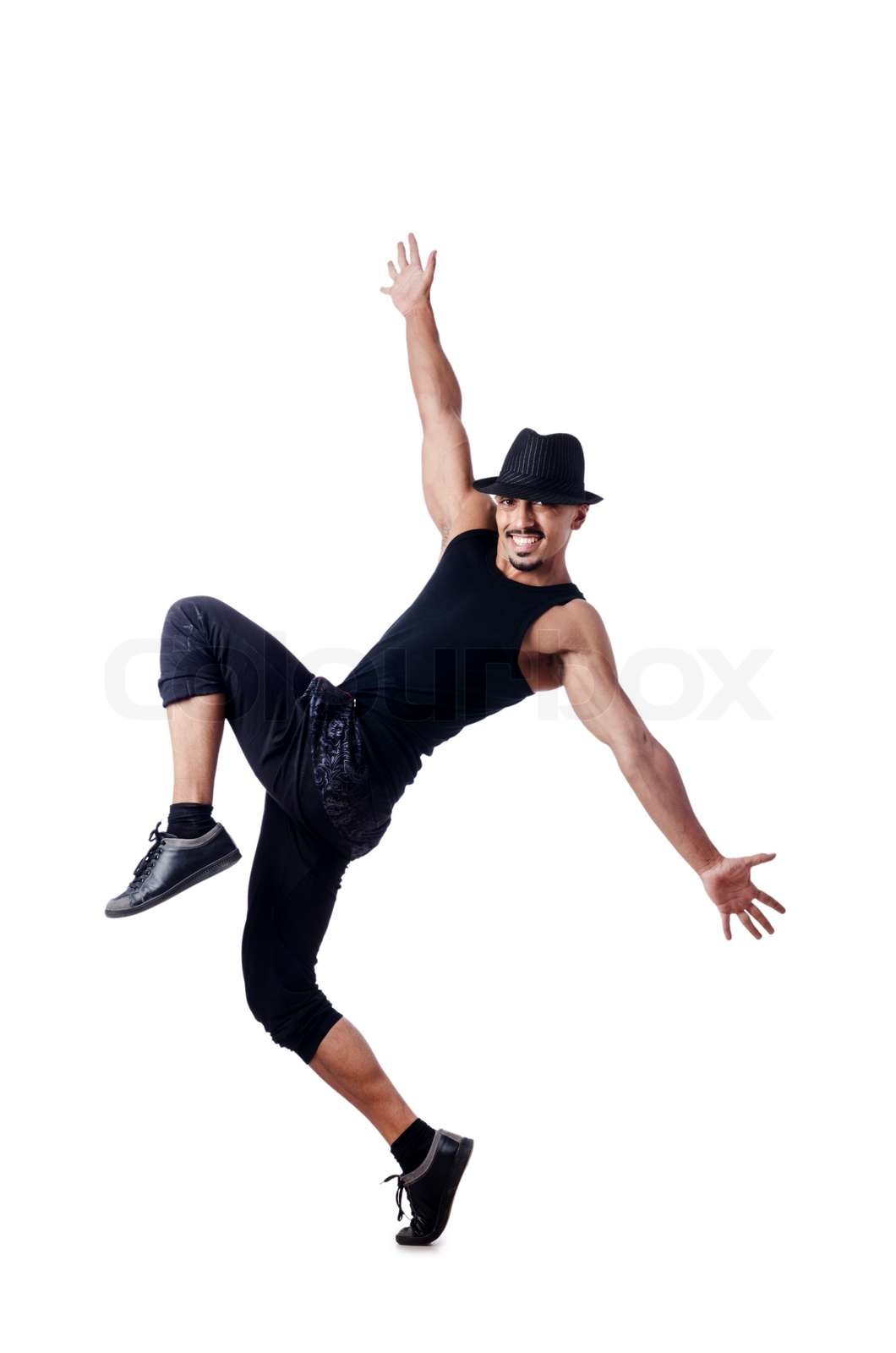 Muscular dancer isolated on white | Stock image | Colourbox