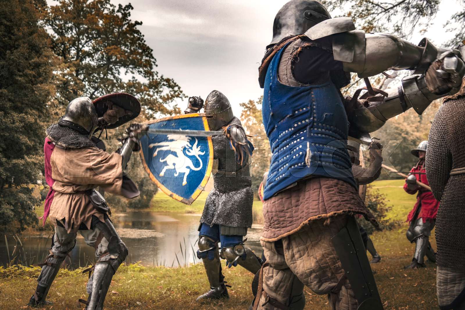 medieval knights on the battlefield | Stock image | Colourbox