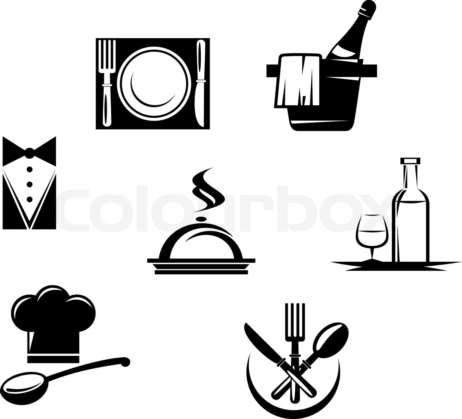 Restaurant icons and menu elements | Stock vector | Colourbox